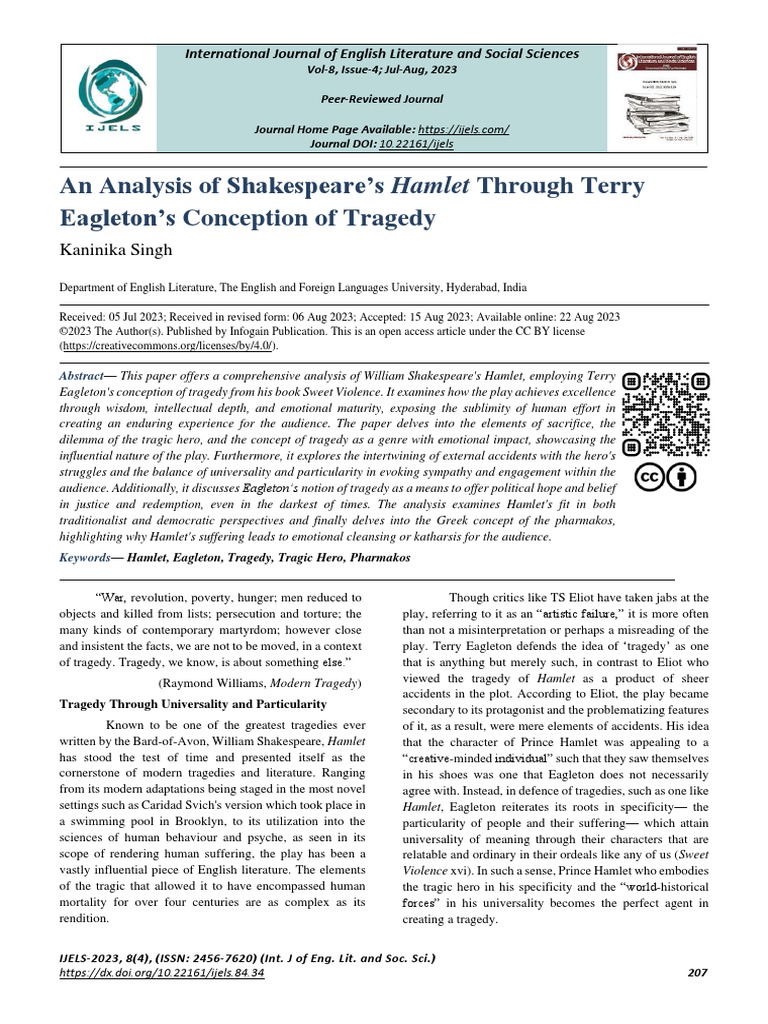 An Analysis of Shakespeare's Hamlet Through Terry Eagleton's Conception ...