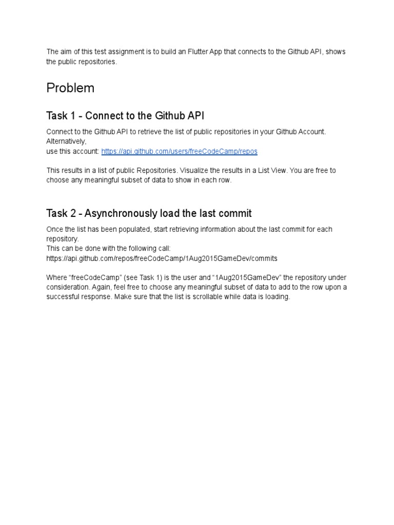 Flutter App for GitHub Repos | PDF
