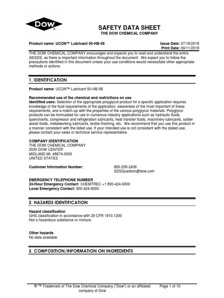 Ucon 50-HB-58 SDS - 230822 - 152418 | PDF | Firefighter | Polyvinyl ...