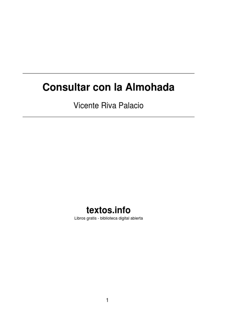 Consultar Con La Almohada - Vicente Riva Palacio | PDF