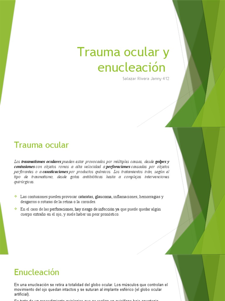Trauma Ocular y Enucleación | PDF