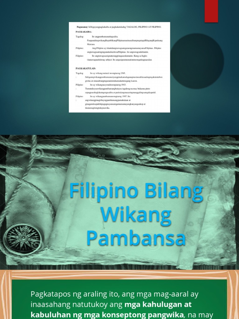 Filipino Bilang Wikang Pambansa | PDF