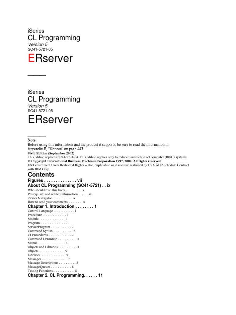 CL | PDF | Ibm System I | Subroutine