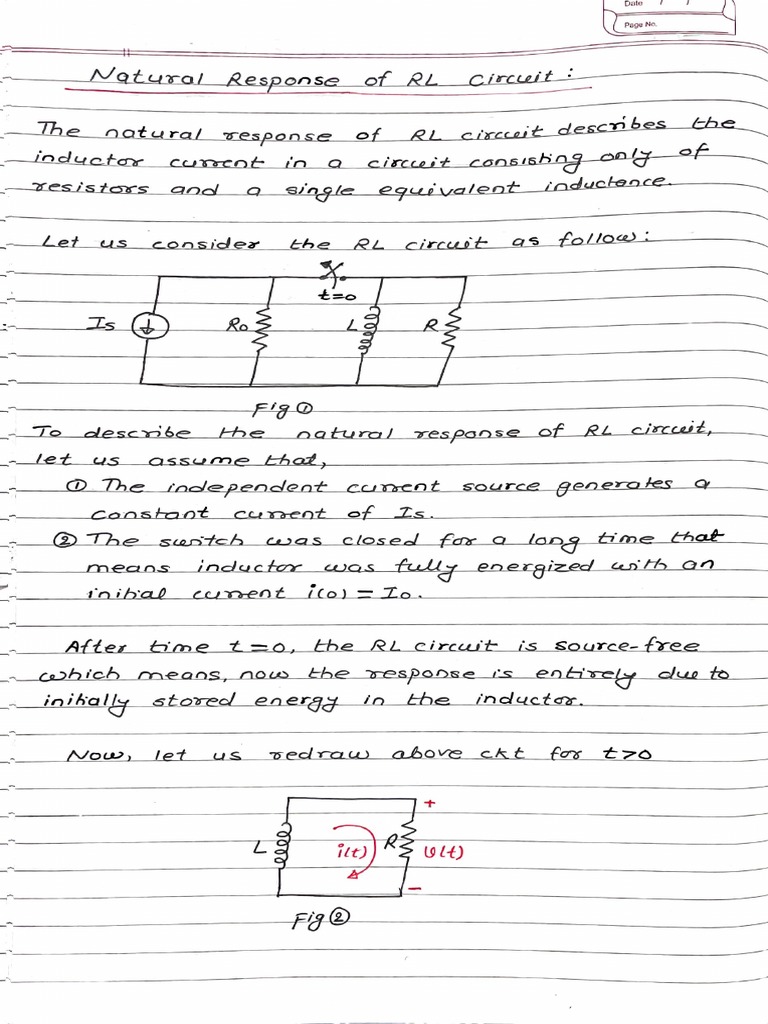 Natural Response of RL, RC, and RLC Circuit | PDF