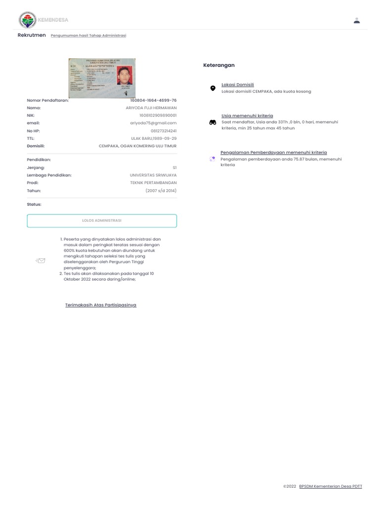 Rekrutmen PLD 2022 - Rekrutmen | PDF