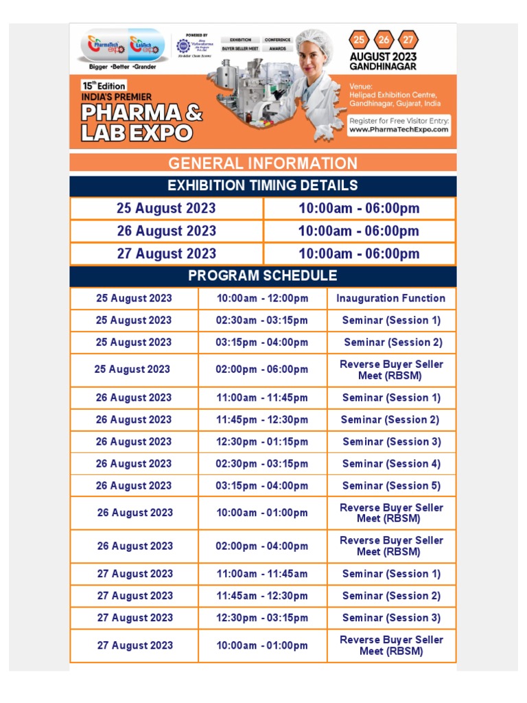 PharmaTech Expo Schedule | PDF