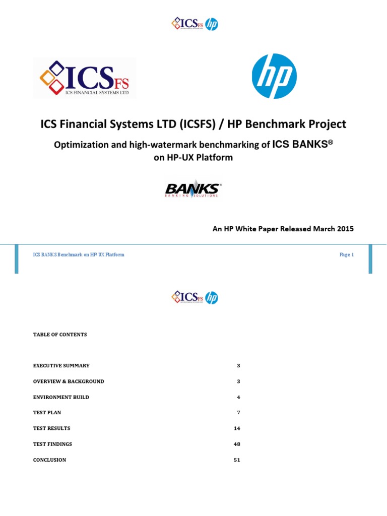High Watermark Benchmarking of ICS BANKS on HP UX Platform Compressed | PDF