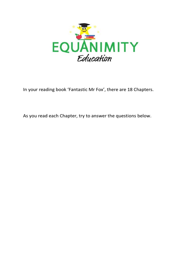 Fantastic MR Fox Question Booklet v2 | PDF