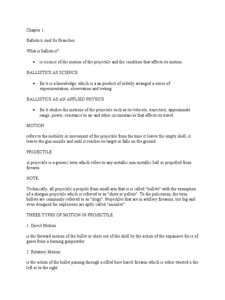 Chapter 1 Forensic 104 | PDF | Gun Barrel | Ballistics