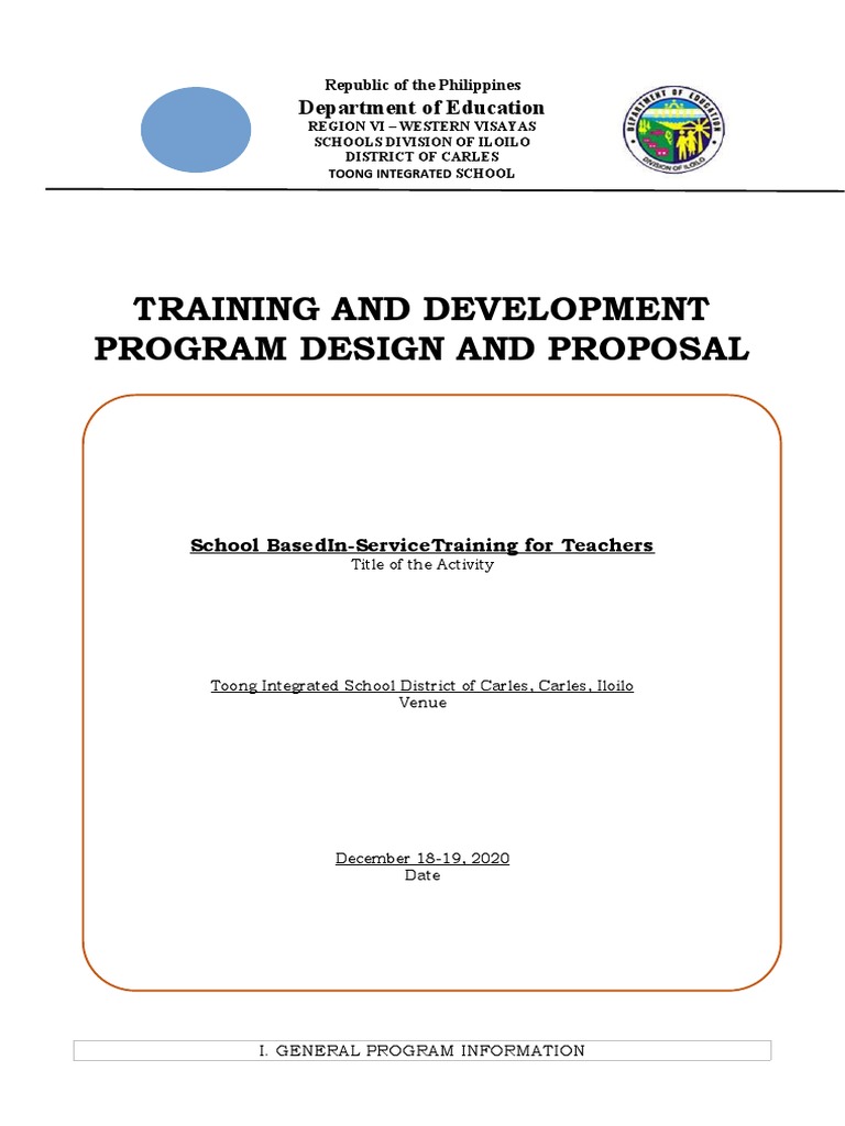 Training Design Inset 2020 | PDF | Learning | Teachers