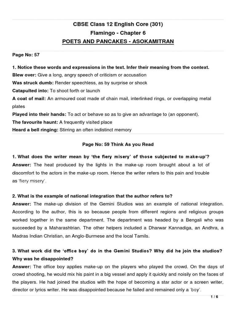Poets and Pancakes - Notes.... | PDF