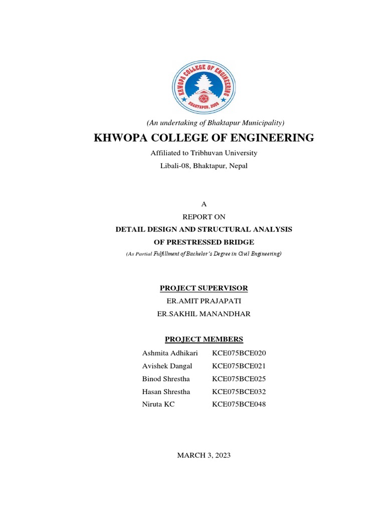 FYP Report (PSC T - Girder Bridge) | PDF | Prestressed Concrete | Foundation (Engineering)