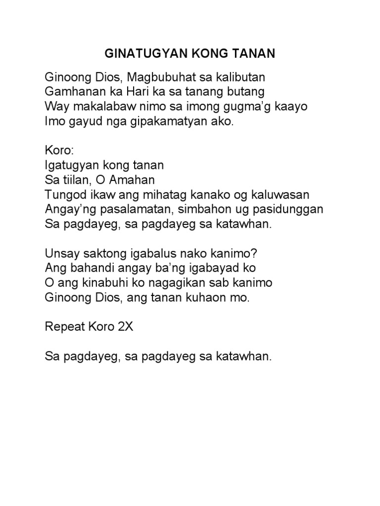 Igatugyan Kong Tanan | PDF