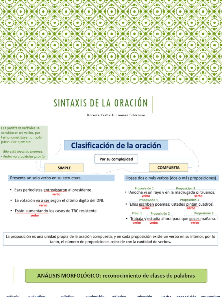 SEMANA 7 - LENGUAJE - Oración Simple y Compuesta | PDF