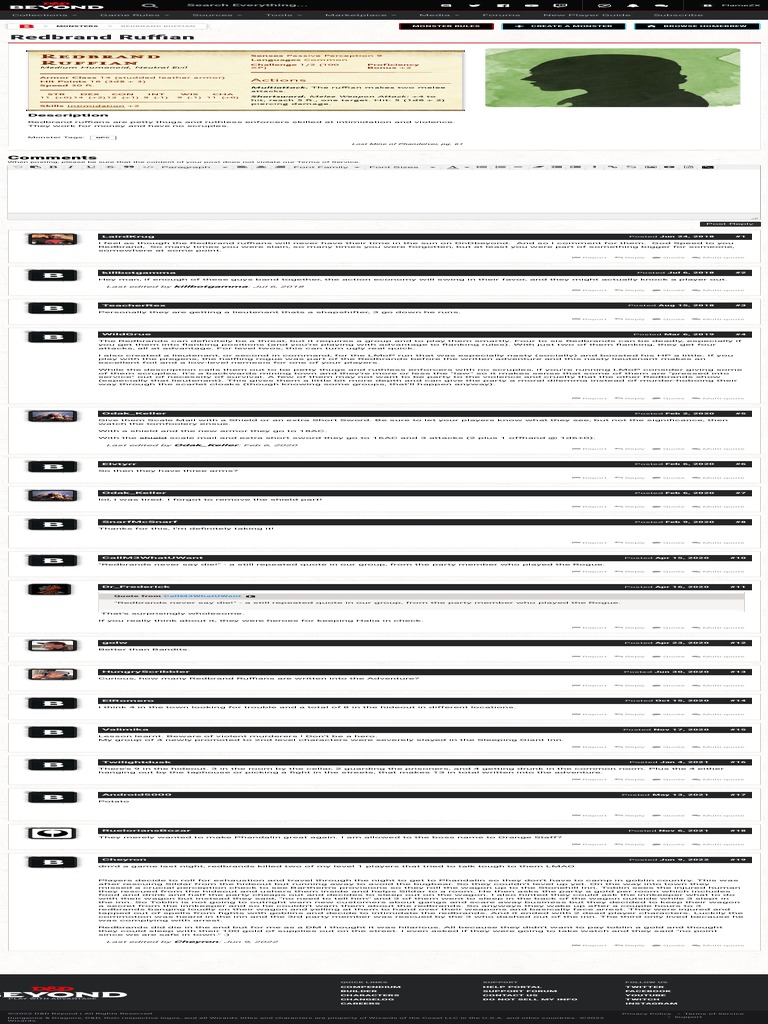 Redbrand Ruffian - Monsters - D&D Beyond | PDF