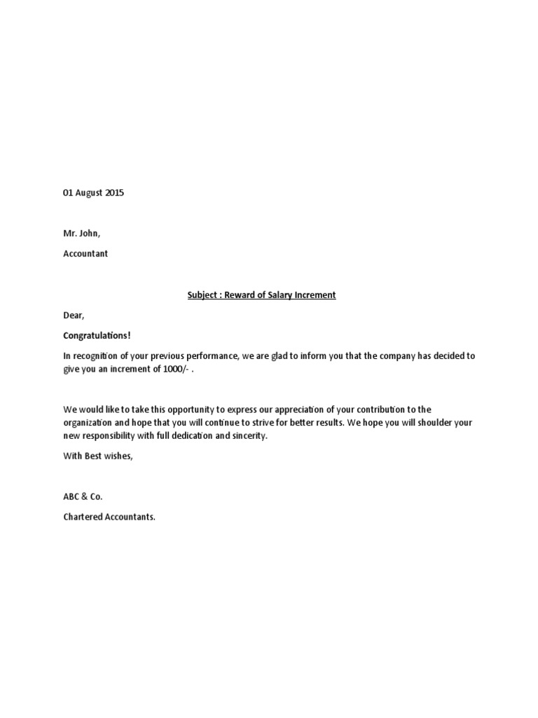 Increment Letter | PDF