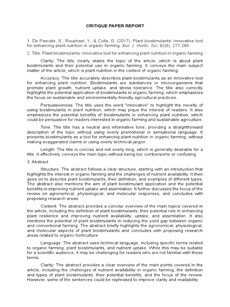 G5 - Critique Paper Report | PDF