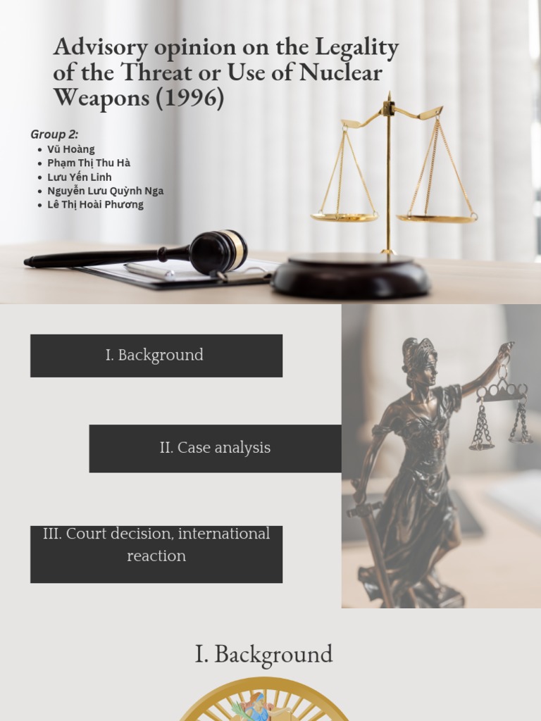 Legality of Nuclear Weapons Use Opinion | PDF | International ...