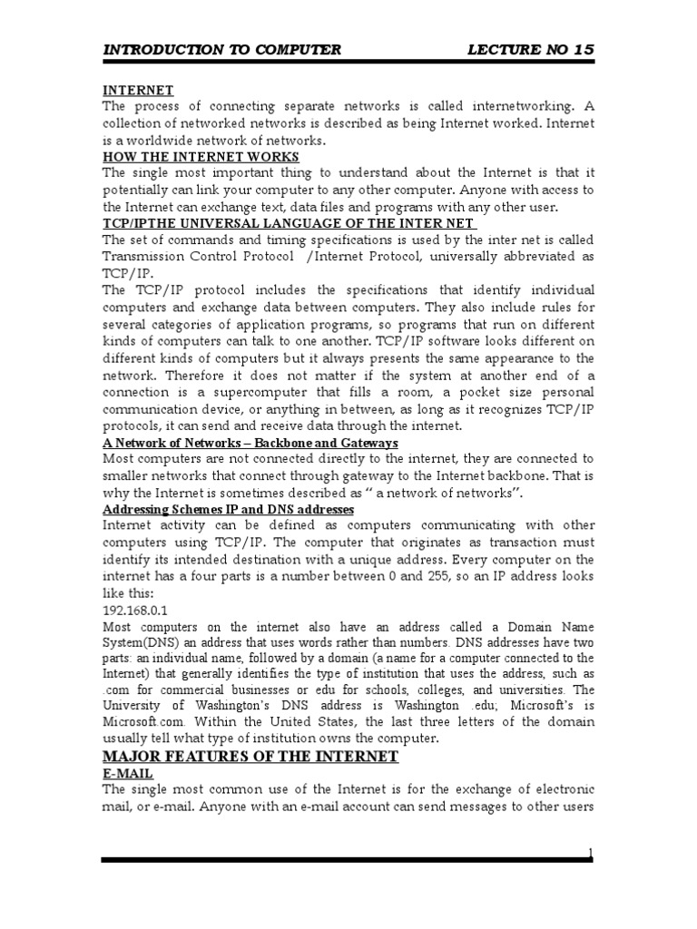 Lecture 15 | PDF | Computer Network | Internet Protocol Suite