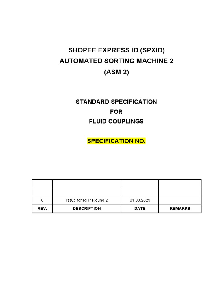 Standart Specification For Fluid Couplings | PDF