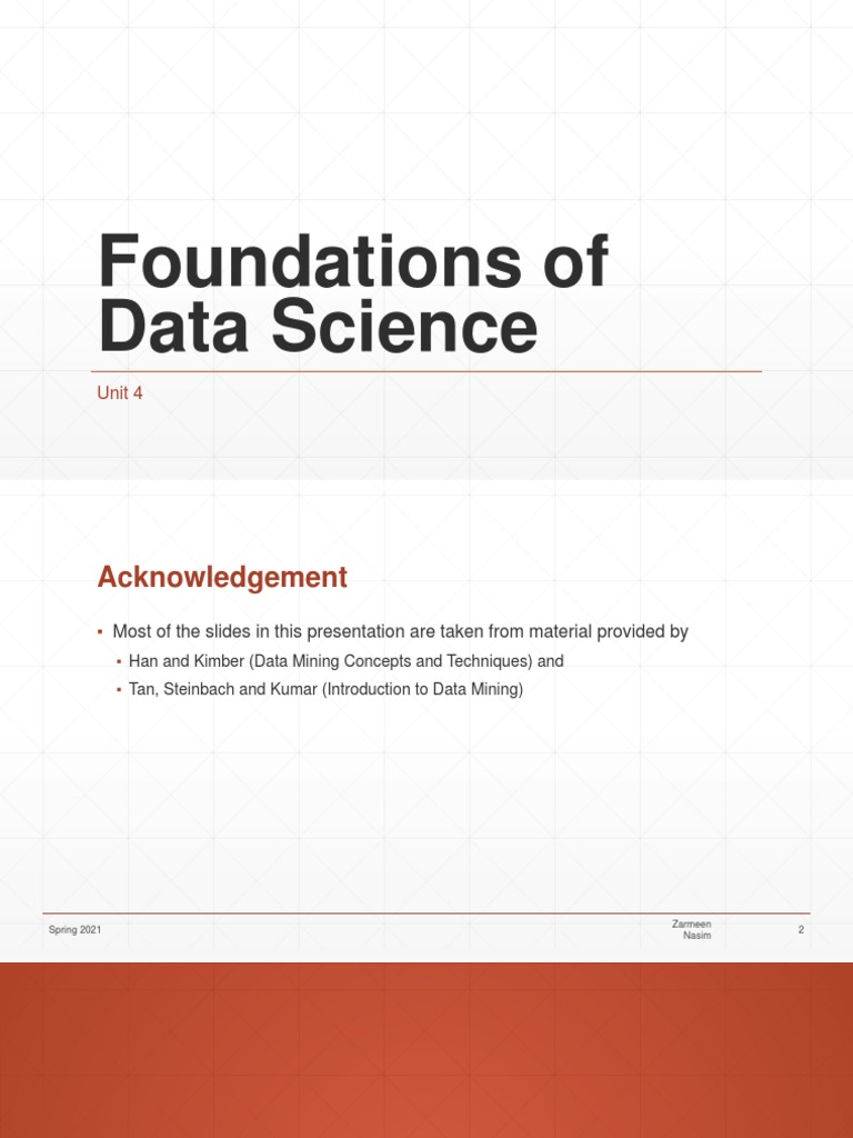 Foundations of Data Science - Unit 4 | PDF | Data | Data Mining Foundations of Data Science - Unit 4 | PDF | Data | Data Mining
