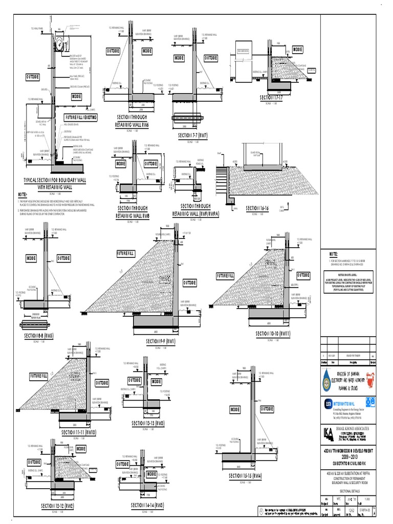 Substation Wall Construction Details | PDF | Wall | Drainage