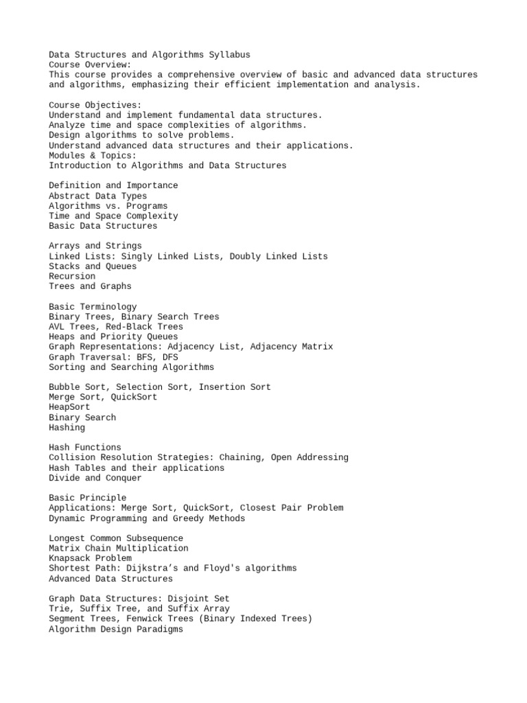 Data Structure And Algorithm Pdf Algorithms Data Structure 