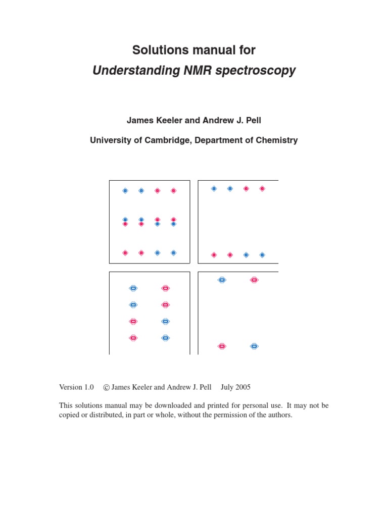 NMR Spectroscopy Solutions Manual | PDF | Spectral Density | Nuclear ...
