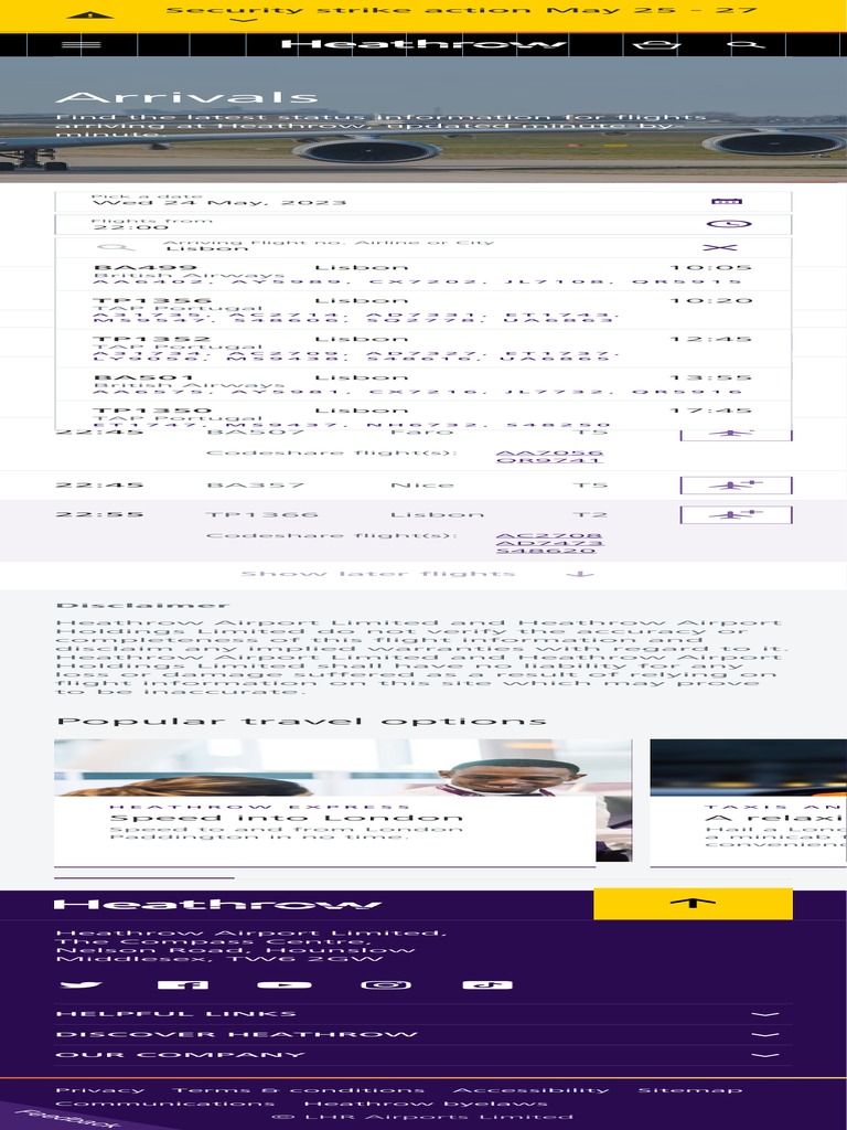Heathrow Security Strike May 25-27 | PDF