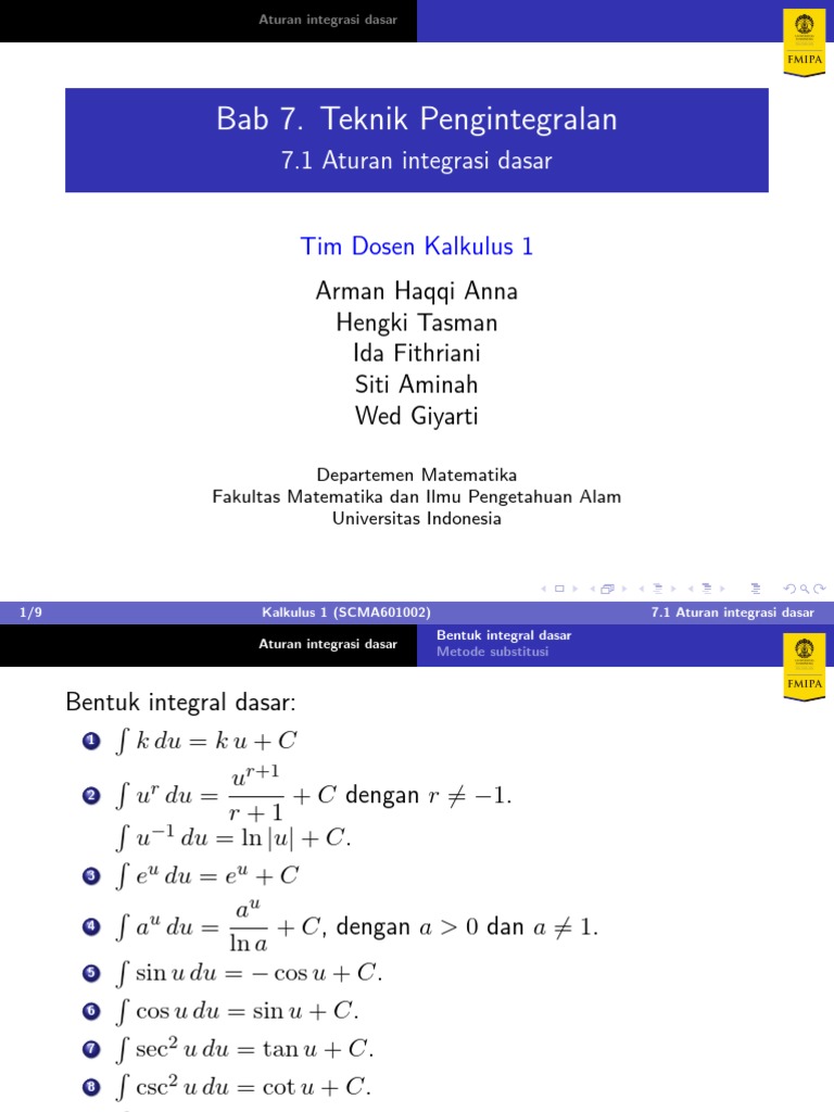 Bab7 Fungsi Integrasi 71 | PDF