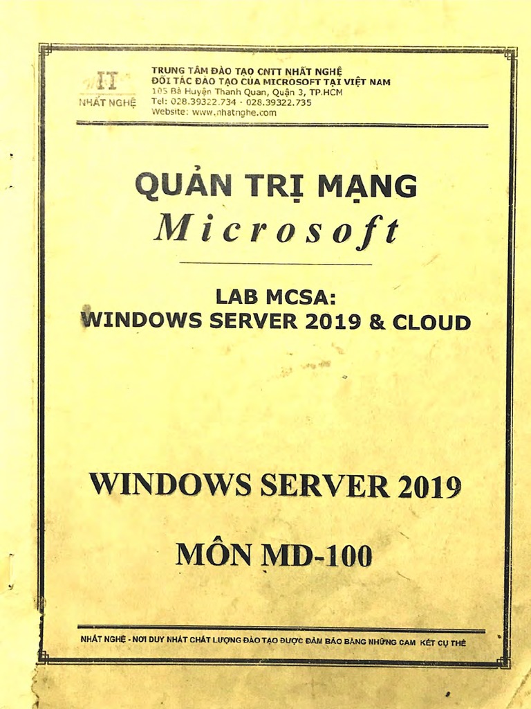 Lab Mcsa2019 Windows Server 2019 Cloud Md100 - Viettechgroup - VN | PDF