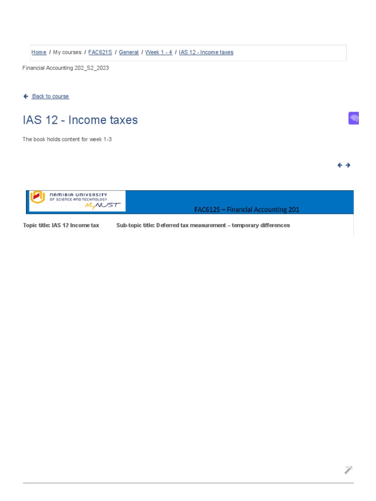 IAS 12 - Income Taxes - Measuring Deferred Tax - Temporary Differences | PDF