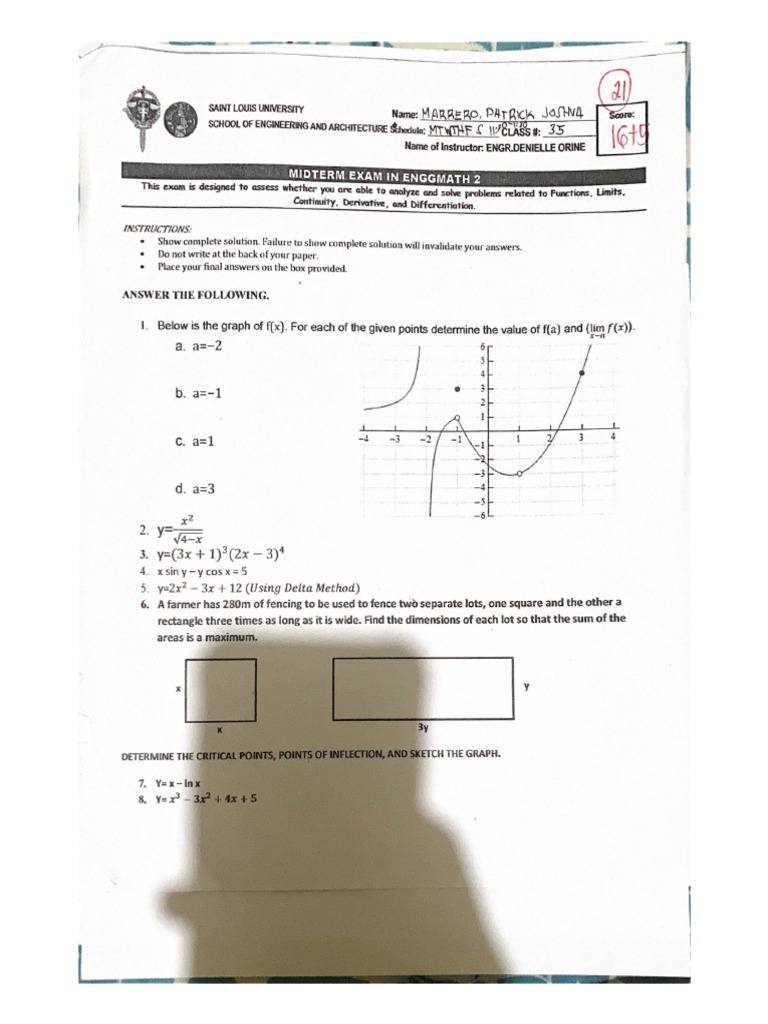 Marrero Patrick Joshua B. Engmath 2 Midterm Exam | PDF