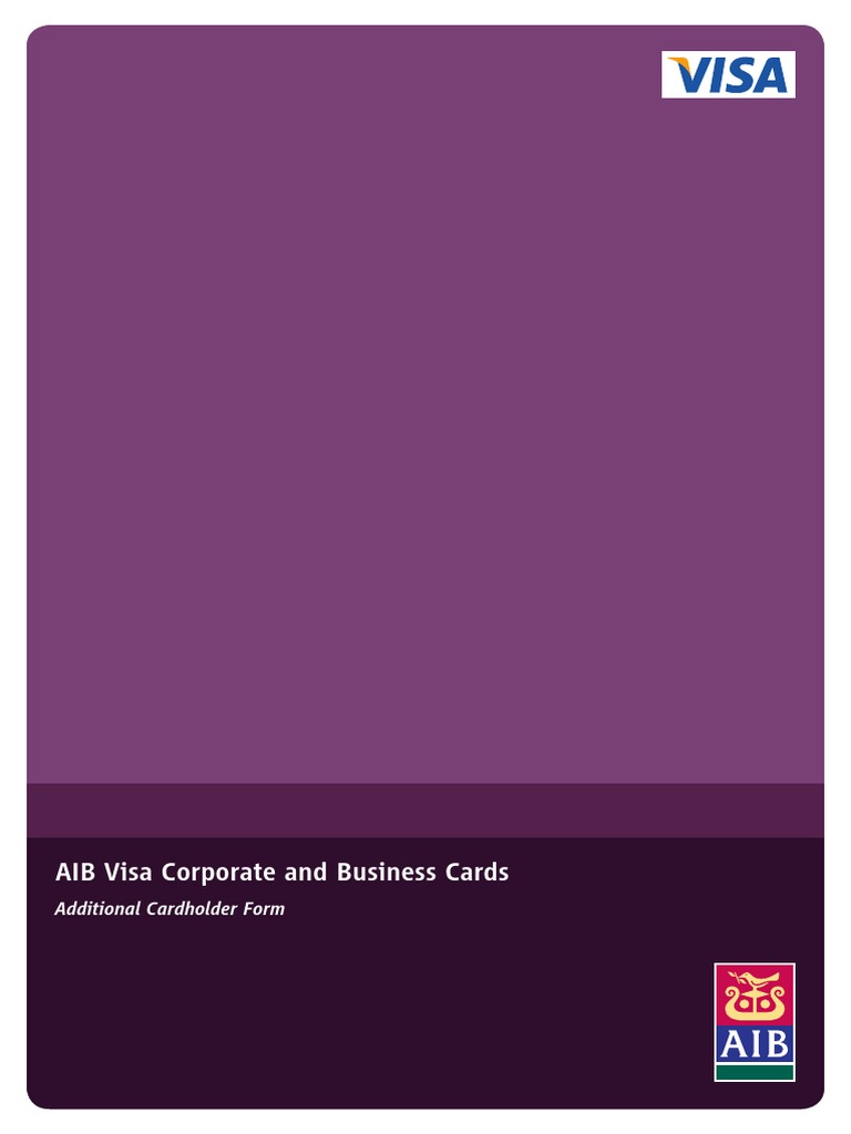 AIB Visa Corporate Business Card Additional User | Download Free PDF ...