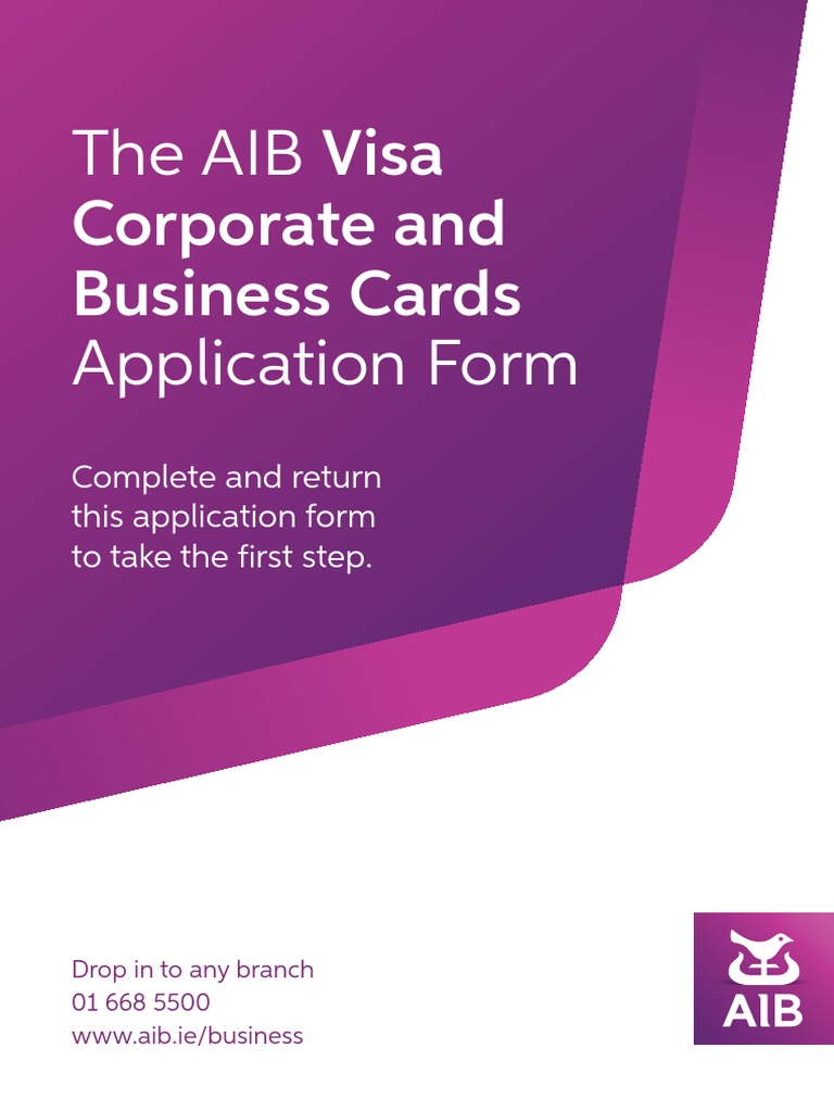 AIB Visa Corporate & Business Card Application | PDF