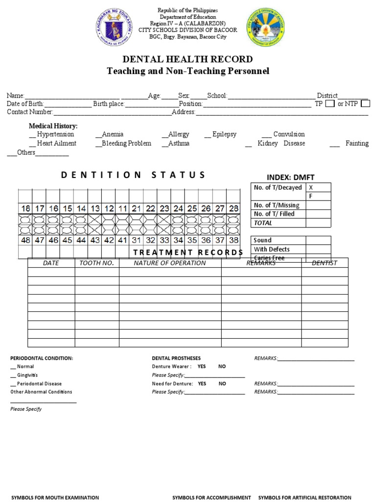 DENTAL FORM T and NTP | PDF | Periodontology | Dentist