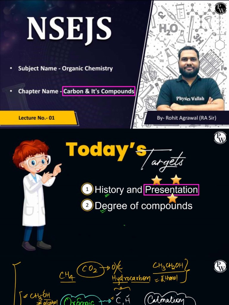 Carbon & It's Compounds 01 - Class Notes - NSEJS 2023 | PDF