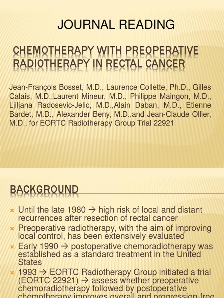 Chemotherapy With Preoperative | PDF