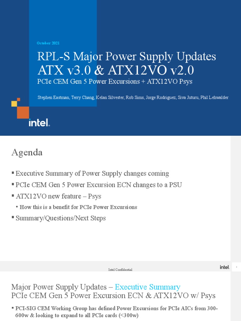 PSU Peak Power PCIe Gen5 W - Psys Training Rev 5 WW44 | PDF