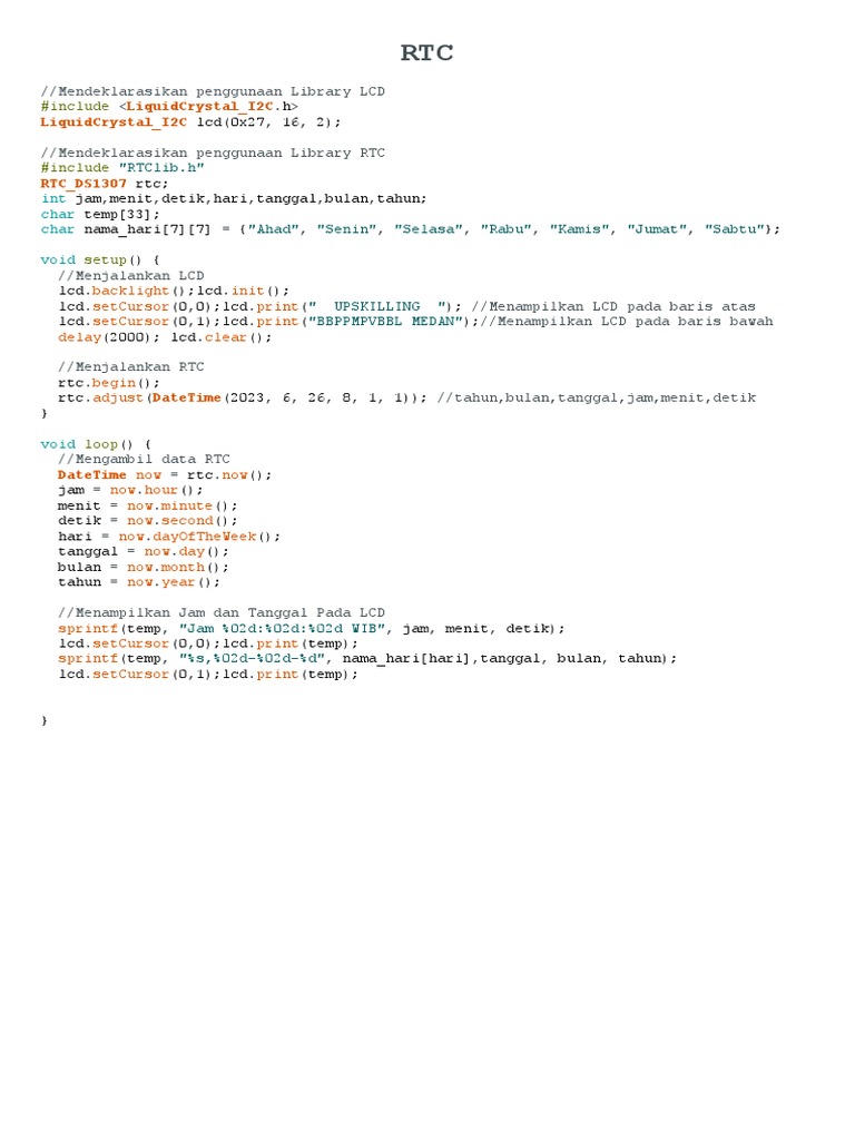 "Rtclib.H": Int Char Char Void | PDF