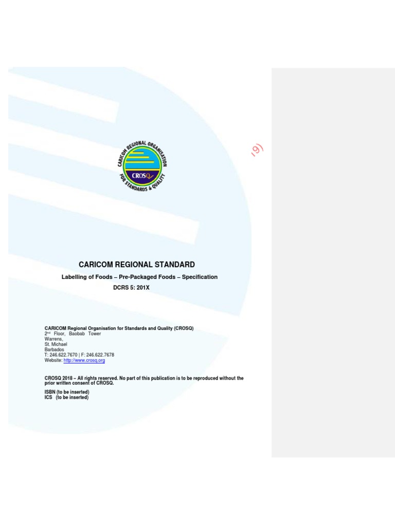 Labelling-of-foods-pre-packaged-foods-specification | PDF