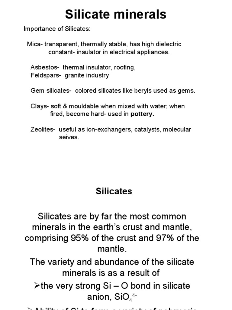 Structure of Silicates | PDF