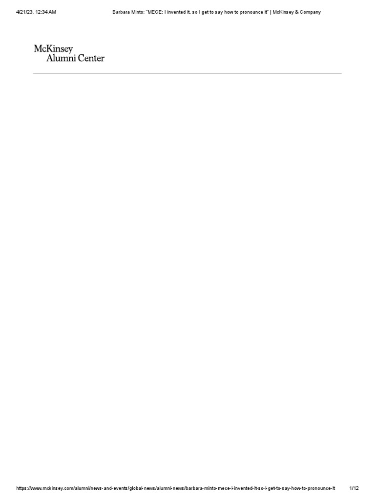 Barbara Minto - "MECE - I Invented It, So I Get To Say How To Pronounce ...