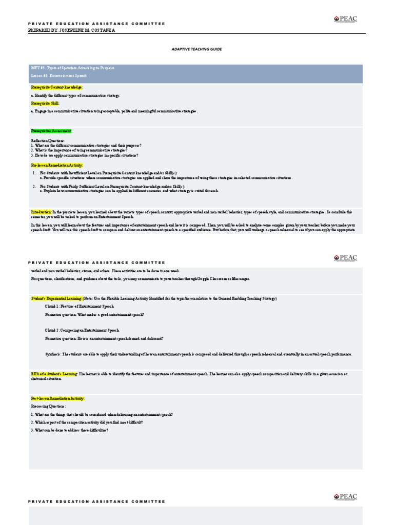Adaptive Teaching Guide Template | PDF | Career & Growth | Social Science