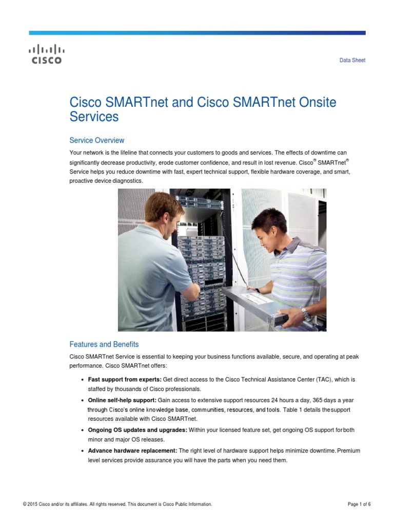 Cisco Smartnet Service Data Sheet | PDF
