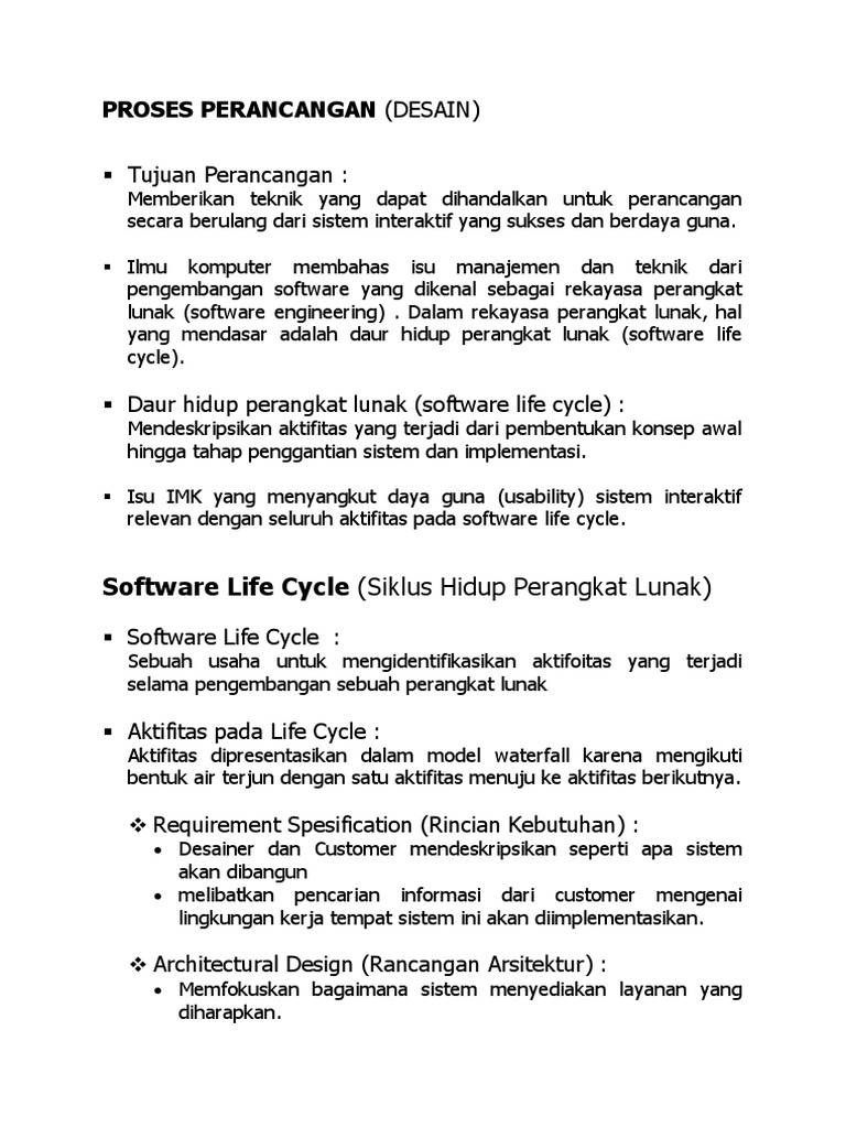 Proses Perancangan Sistem Interaktif | PDF