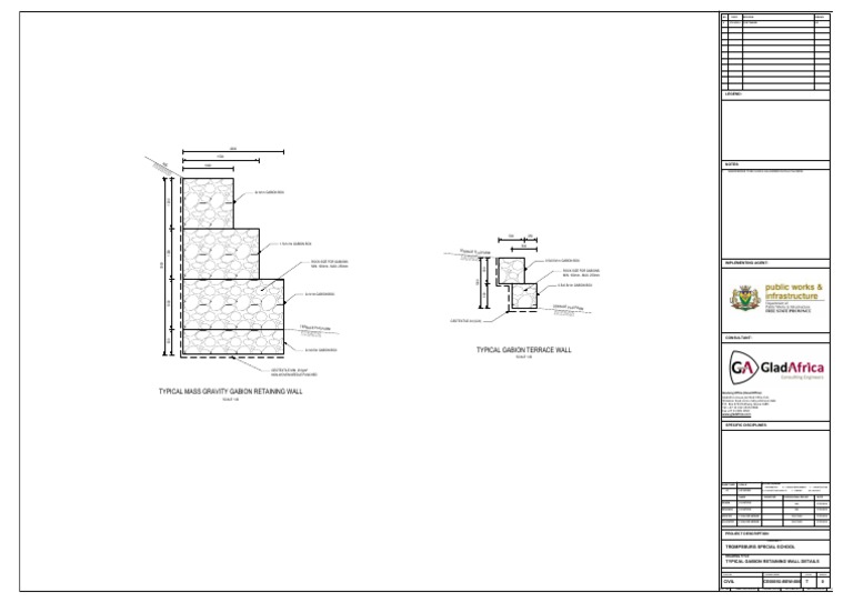 CE00092-C-BEW-006-T0 Typical Gabion Retaining Wall Details | PDF ...