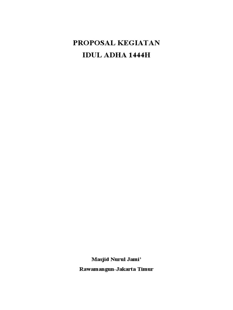 Proposal Adha New Copy 2023 | PDF