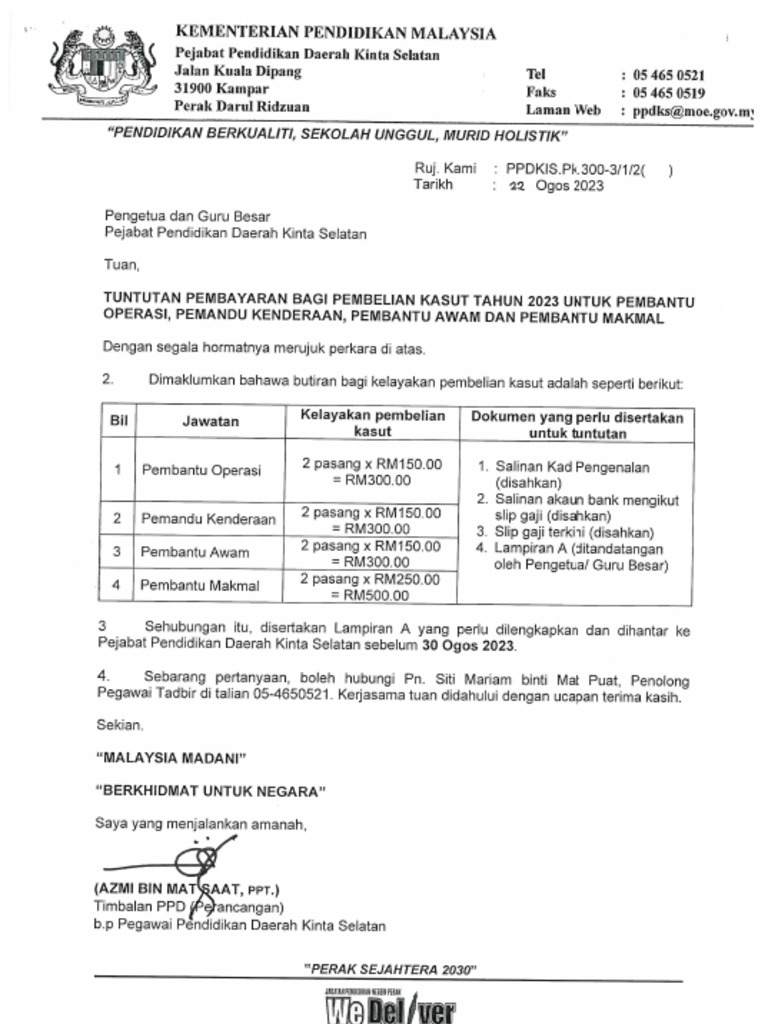 Tuntutan Pembelian Kasut 2023 | PDF