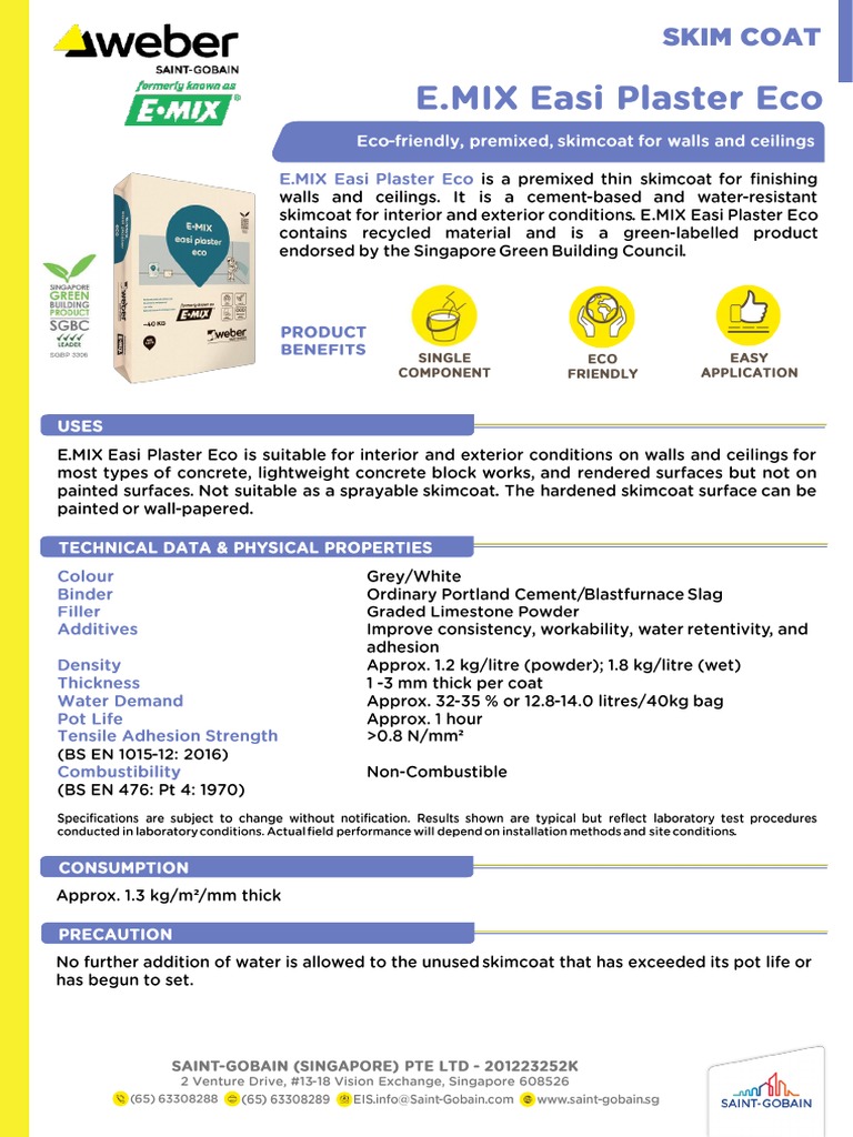 TDS E.mix Easi Plaster Eco | PDF